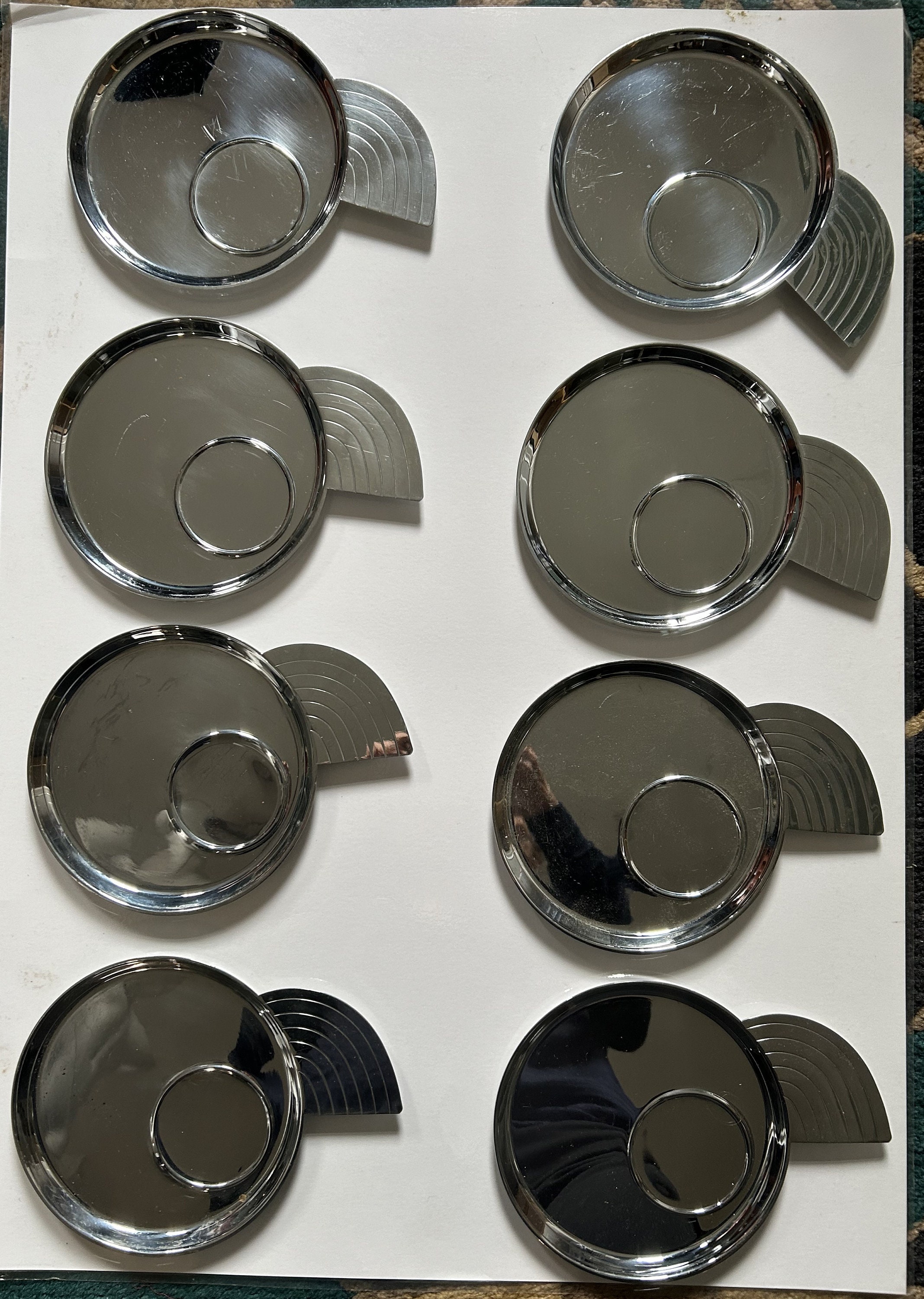 Set of Eight Chase Chrome Canape Plates Designed by Lurelle Guild 1933 ...