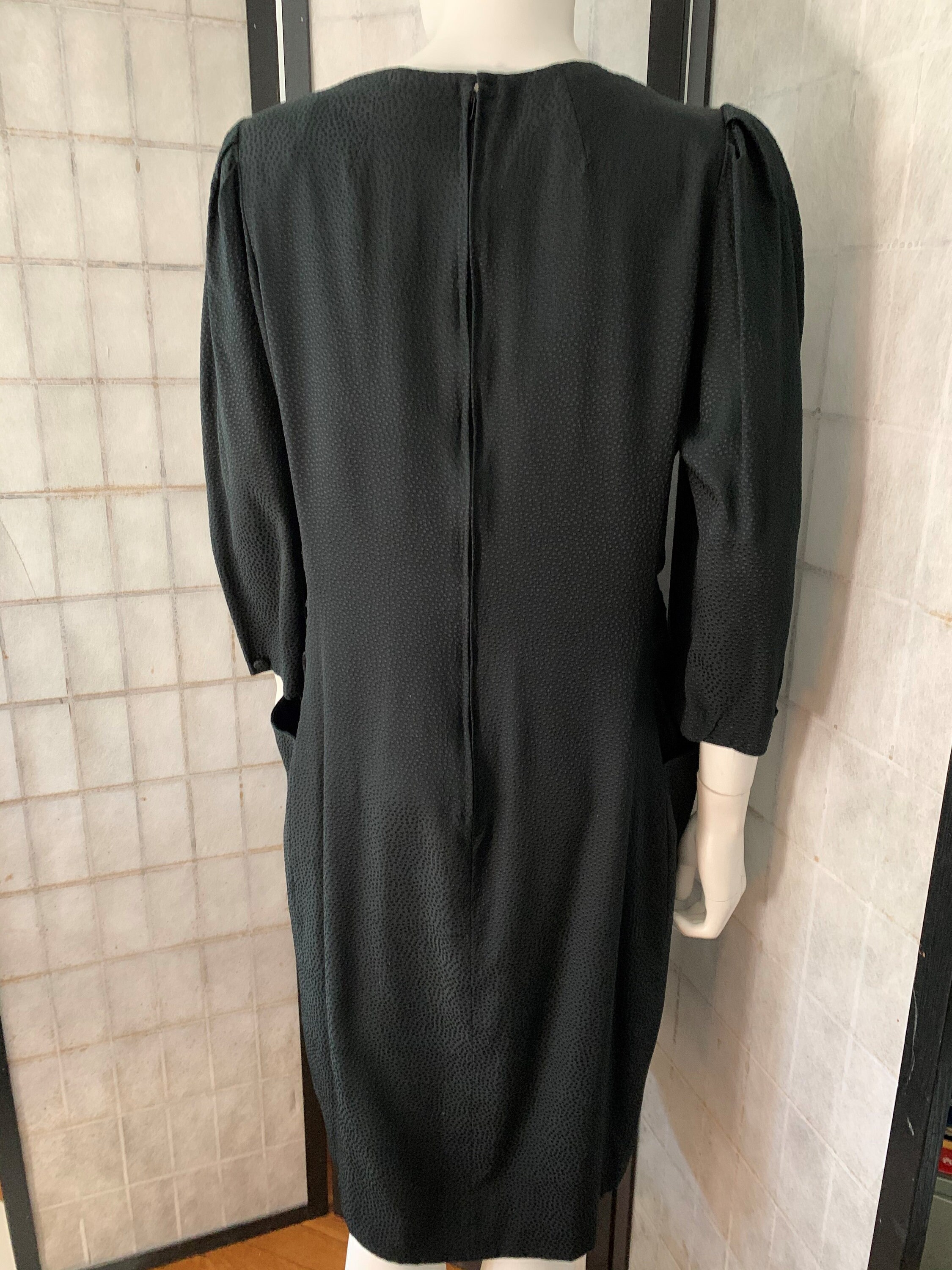 Sybil Connolly Iconic Irish Designer Black Silk Dress With Beautiful ...