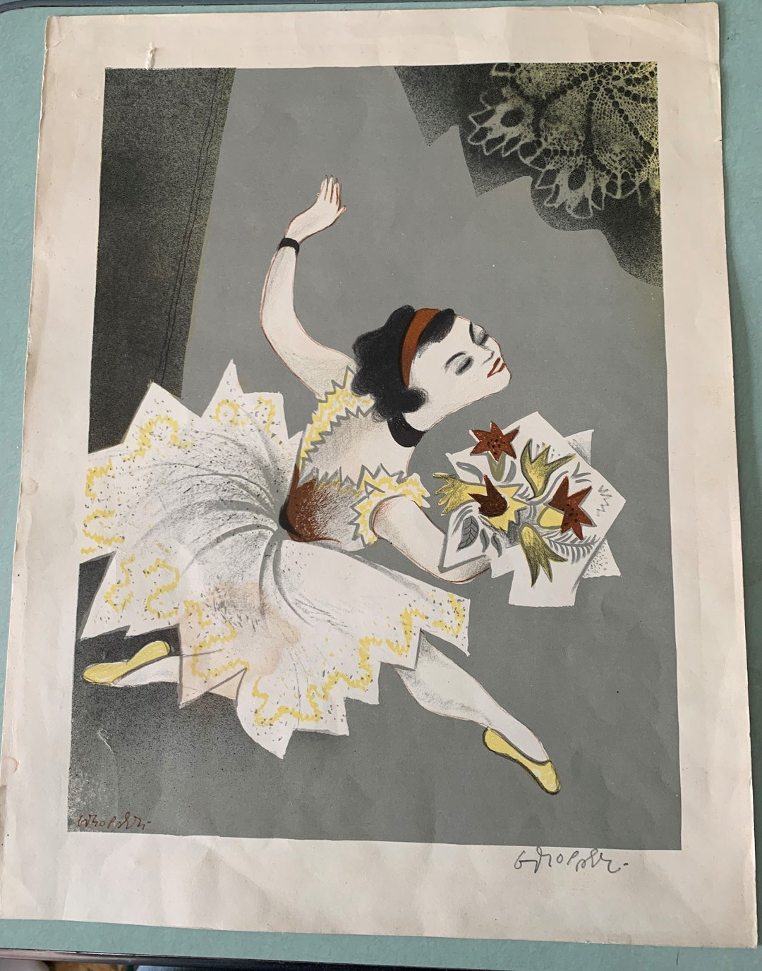 William Gropper Original Signed Color Lithograph Ballet Dancer - Etsy