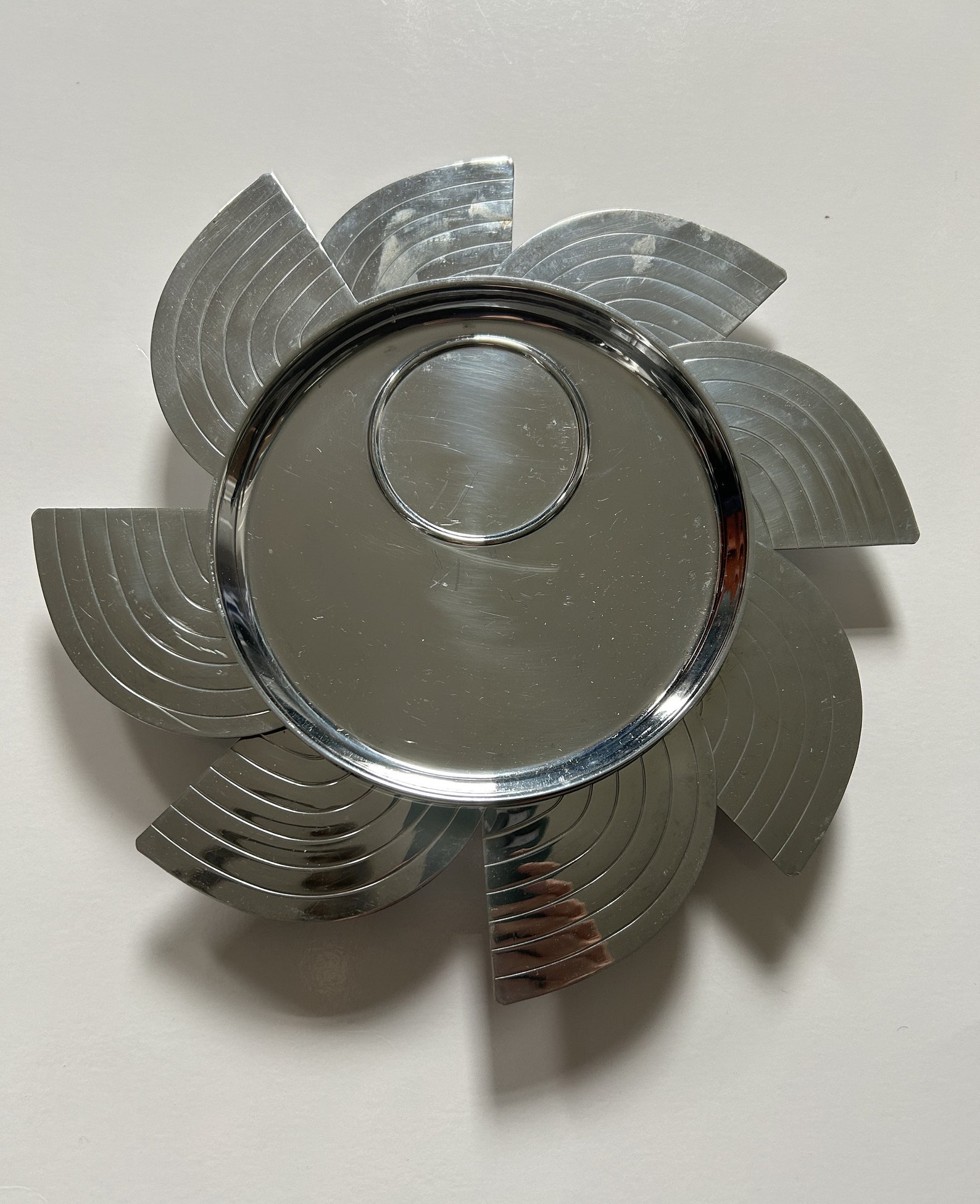 Set of Eight Chase Chrome Canape Plates Designed by Lurelle Guild 1933 ...