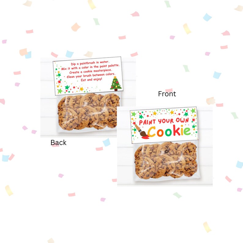 Printable Holiday PYO Cookie Bag Toppers, Bonus Gift Tags and Stickers ...