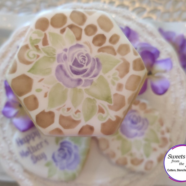 Rose Cookie Stencil - Etsy