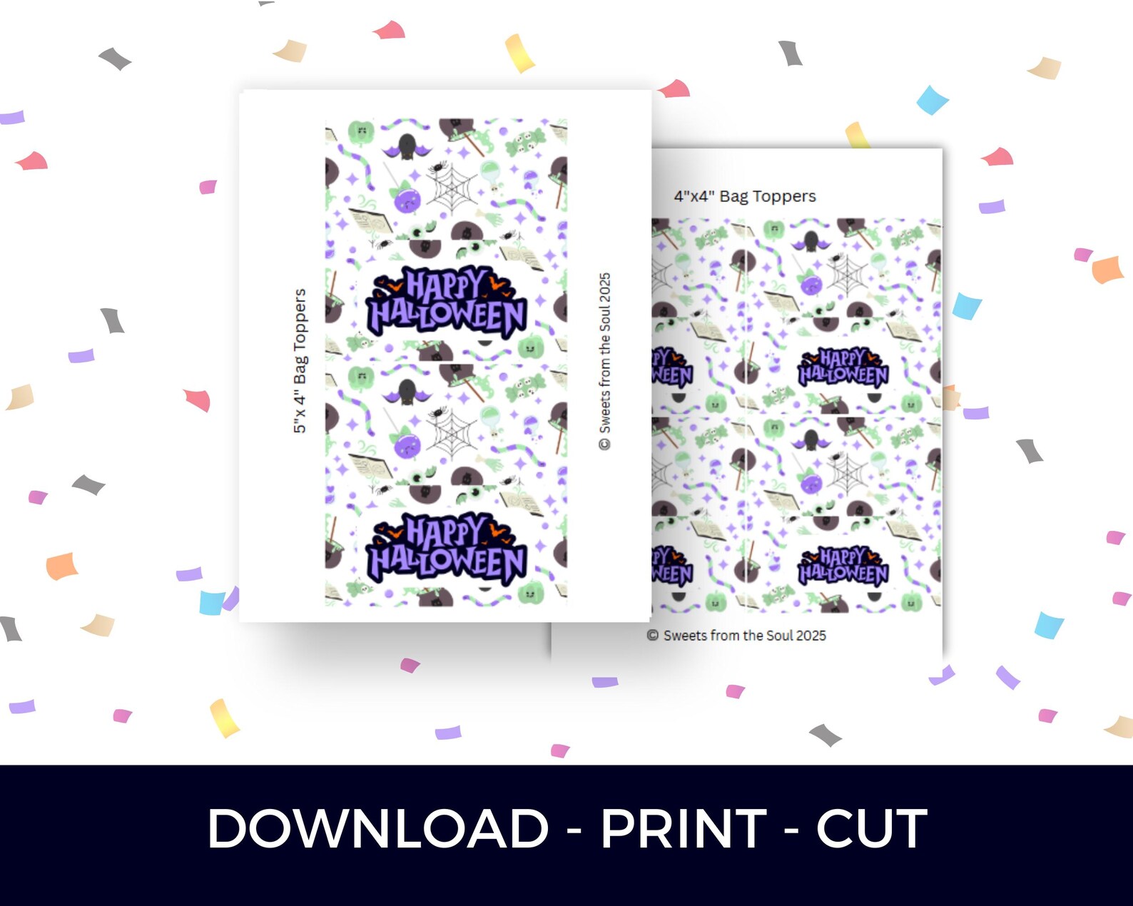 Printable Halloween Treat Cookie Bag Toppers: Bonus Gift Tags ...