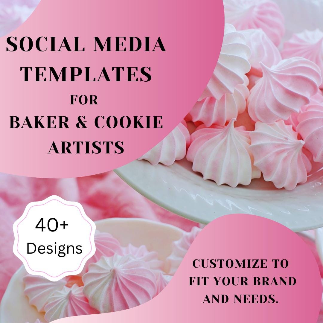 Social Media Templates for Bakers & Cookie Artists Bundle - Etsy