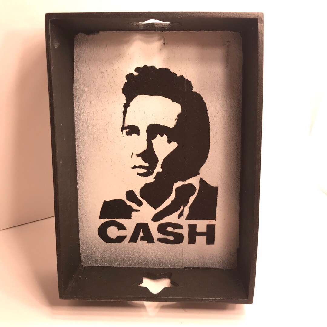 Johnny Cash Graffiti Distressed Inspired Rocker Box Tray (for Keys ...