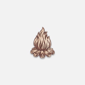 Campfire - Laser Engraved Wooden Pin, Badge, Pin Back Button - Made in ...