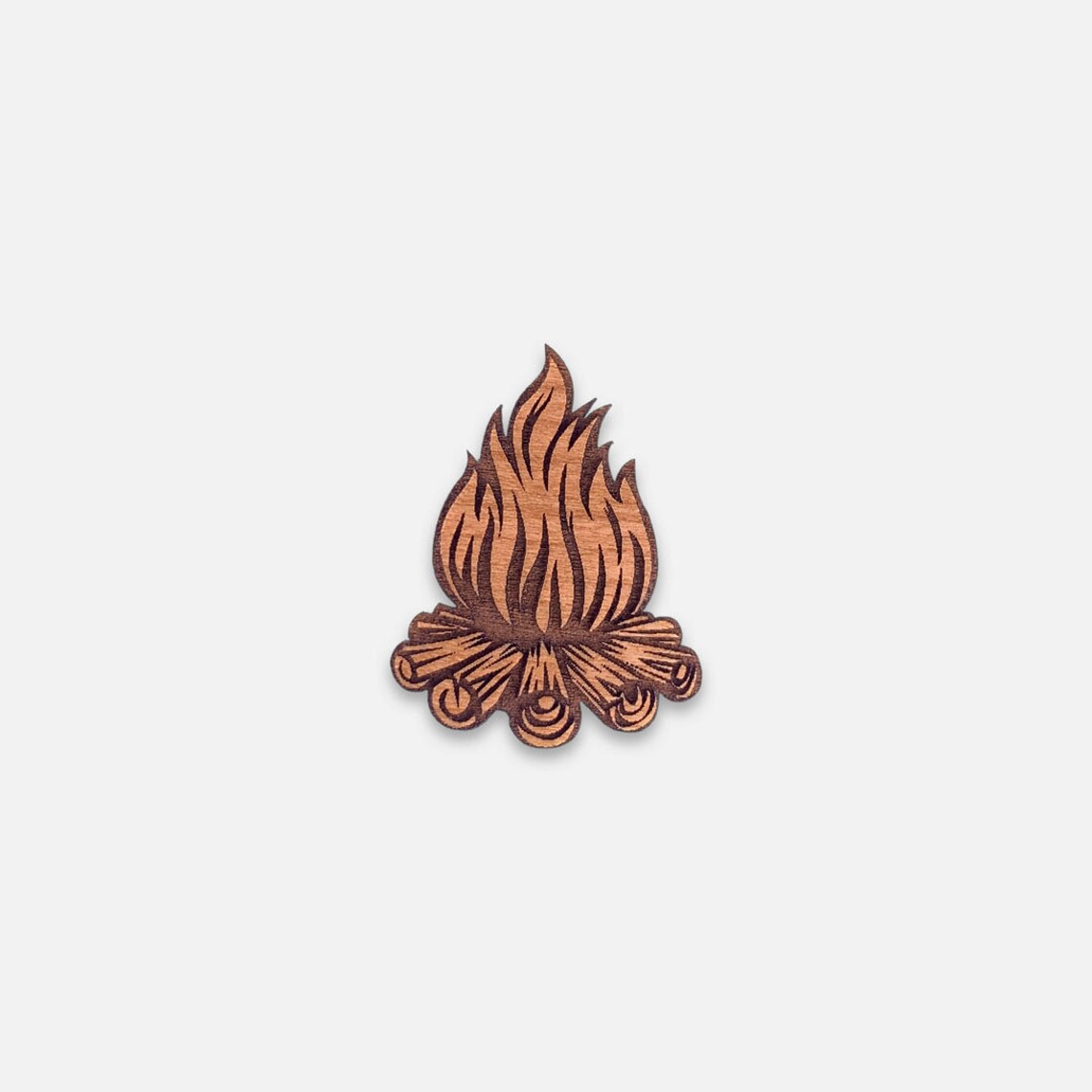 Campfire Laser Engraved Wooden Pin Badge Pin Back Button | Etsy