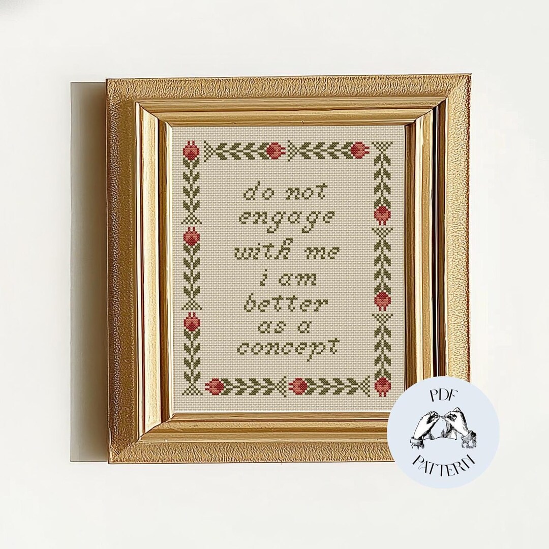 Do Not Engage With Me - Modern Funny Sampler Cross Stitch, Primitive ...
