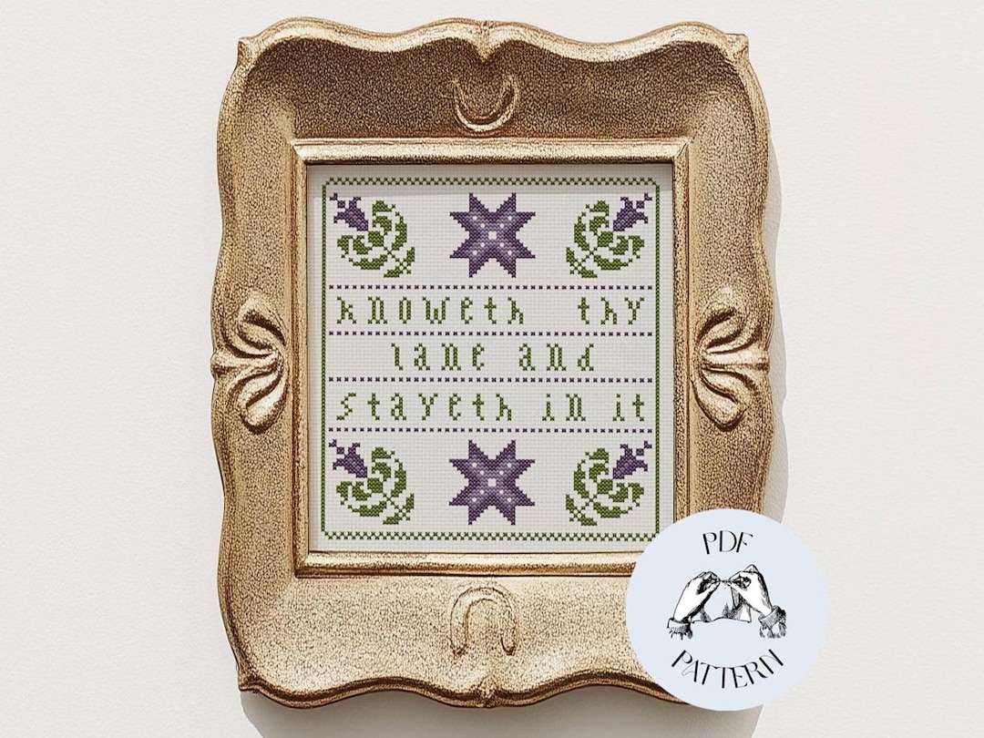Knoweth Thy Lane - Modern Sampler Funny Cross Stitch Pattern, Digital ...
