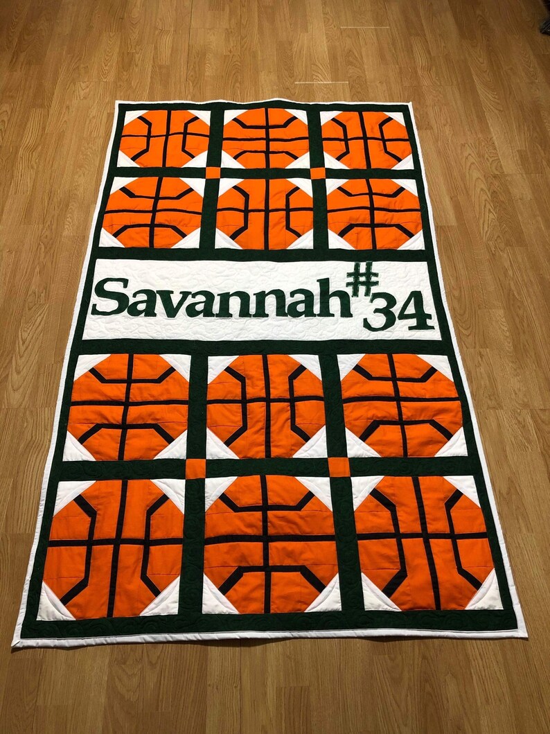 Beautiful Handmade Basketball Throw Quilt - Etsy
