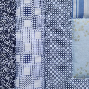 King Size Patchwork Quilt. Blue Country Quilt Set. Personalized ...