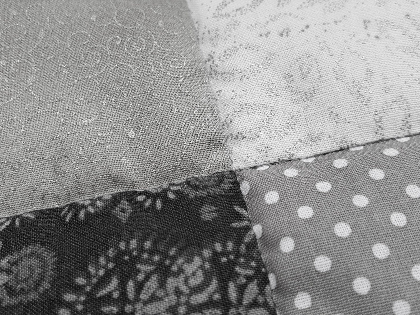 Grey Black White Patchwork Rag Quilt. Personalised Quilt Set. - Etsy