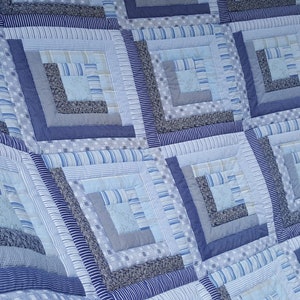 King Size Patchwork Quilt. Blue Country Quilt Set. Personalized ...