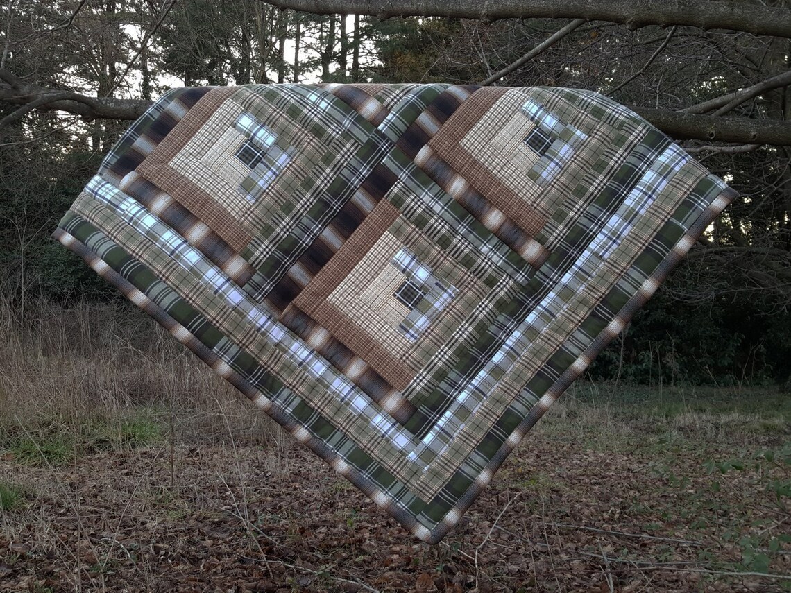 Plaid Country Patchwork Quilt. Tartan Traditional Throw. Check - Etsy