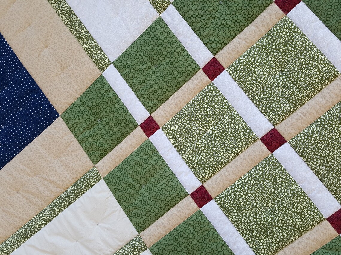 Tartan Plaid Check Patchwork Quilt. Queen Size Abstract Throw. | Etsy