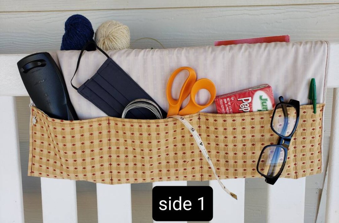 Sofa Arm Caddy: Plaid Project Bag, Knit Crochet Organizer - Etsy