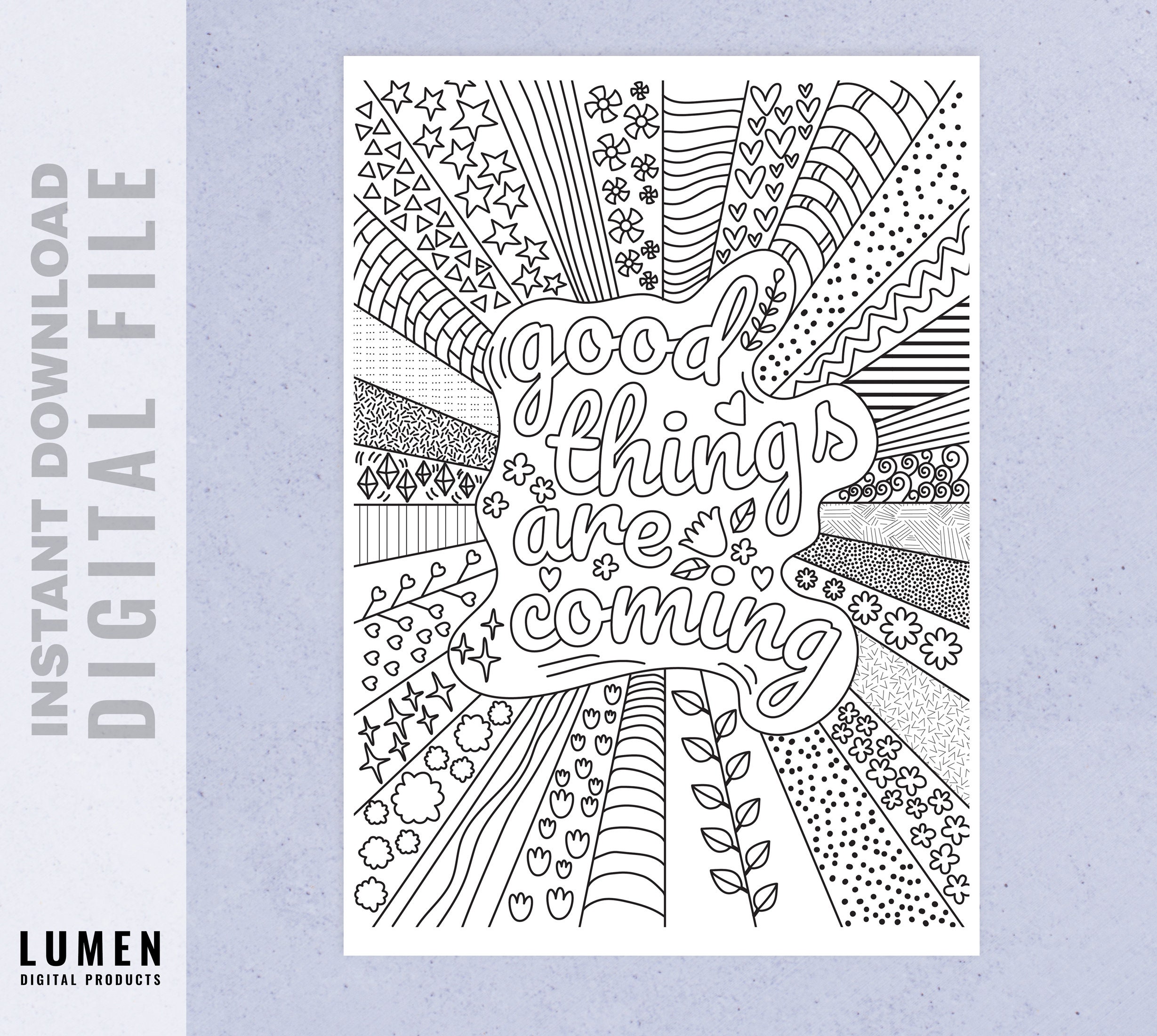 Good Things Are Coming, Positive Affirmation, Adult Coloring Page ...