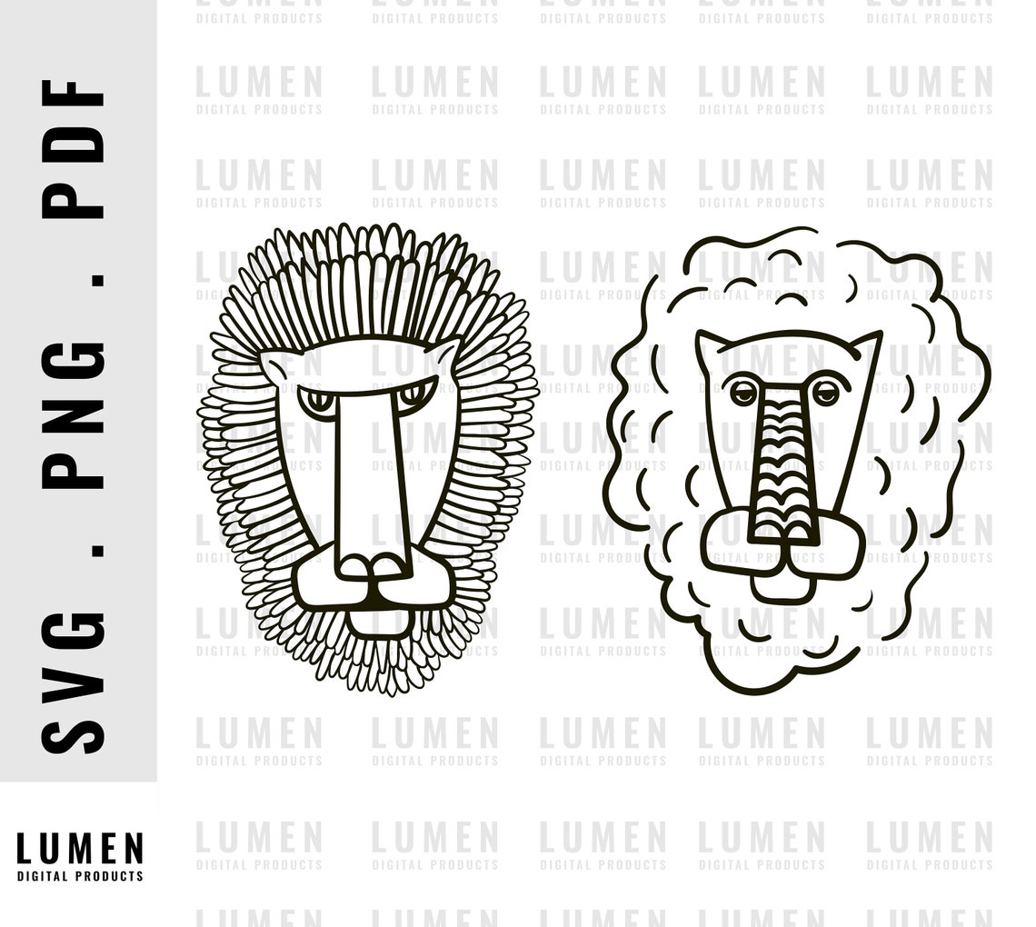 Lion Head SVG, Lion Head Illustration Svg File, Lion Head Svg, Png, Pdf ...