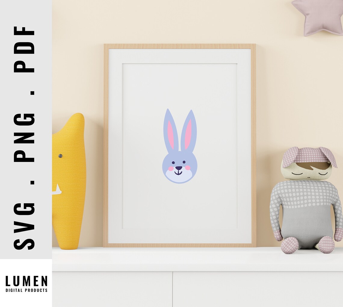 Cute Bunny Face Svg, Bunny Head Outline Svg, Bunny Png Sublimation ...