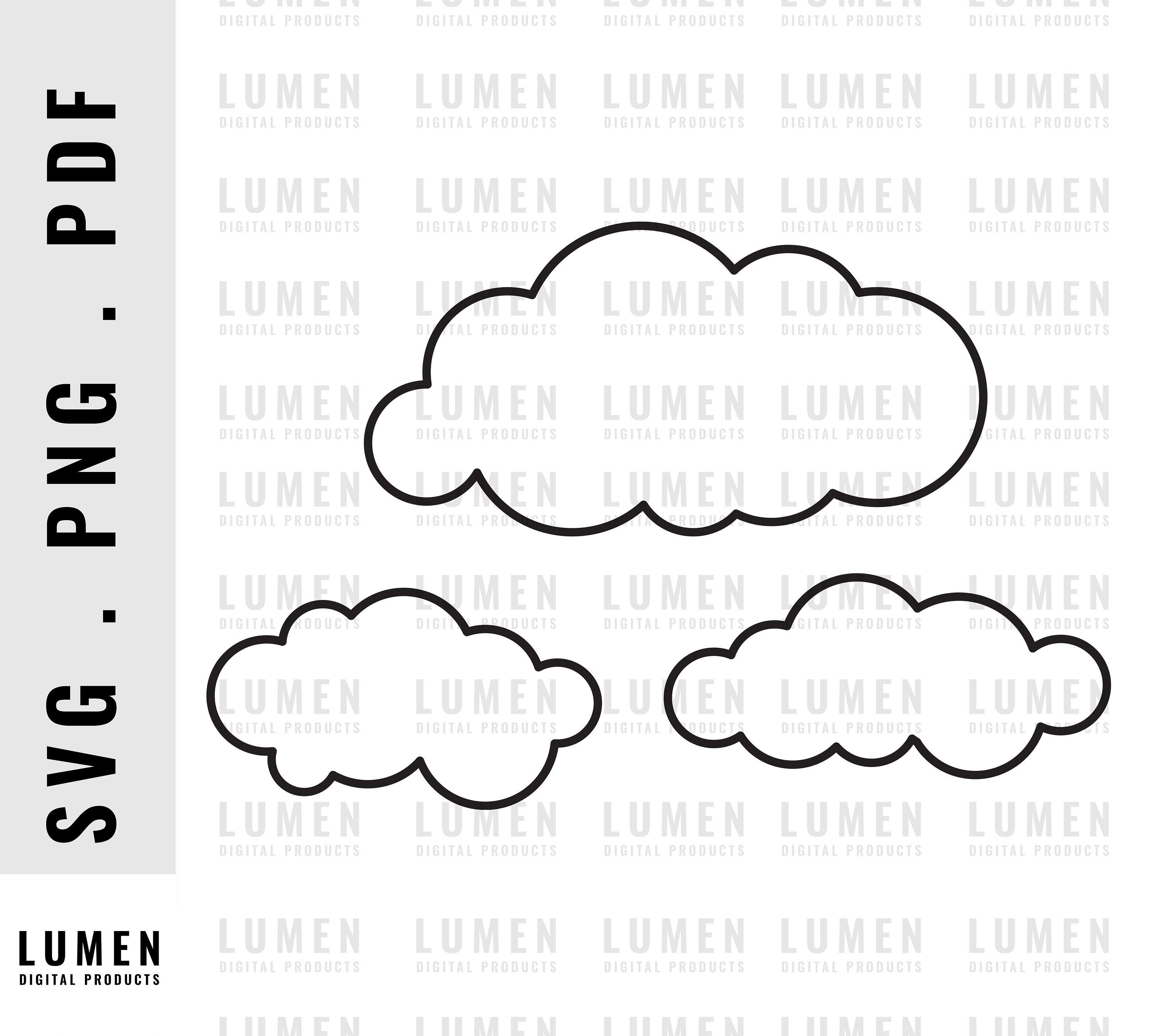 Cloud Svg Files, Cloud Outline Clipart, Cloud Clipart, Cloud Svg Cricut ...
