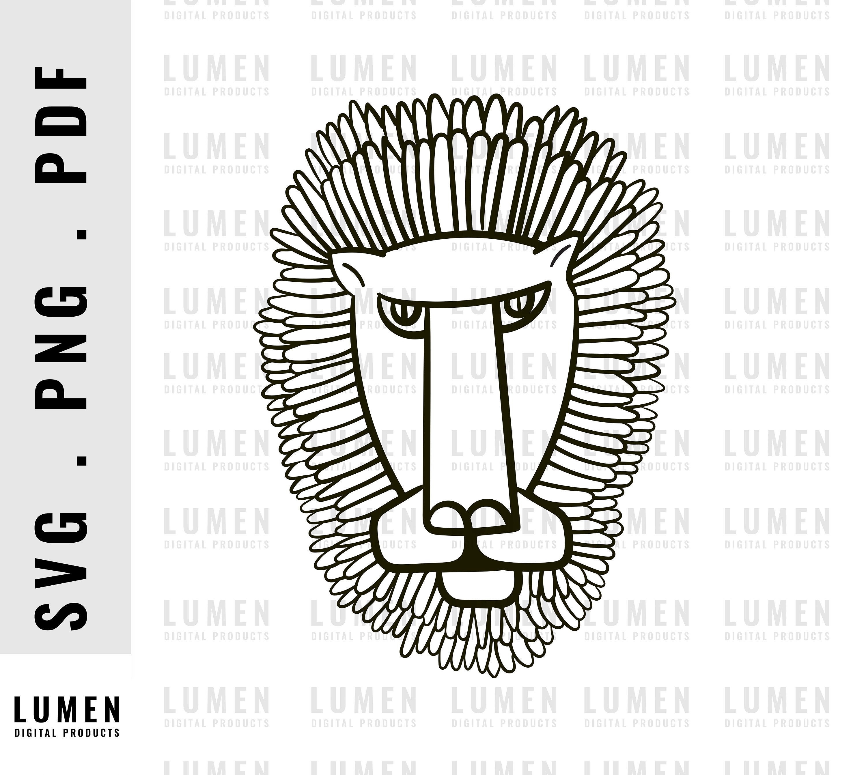 Lion Head SVG, Lion Head Illustration Svg File, Lion Head Svg, Png, Pdf ...