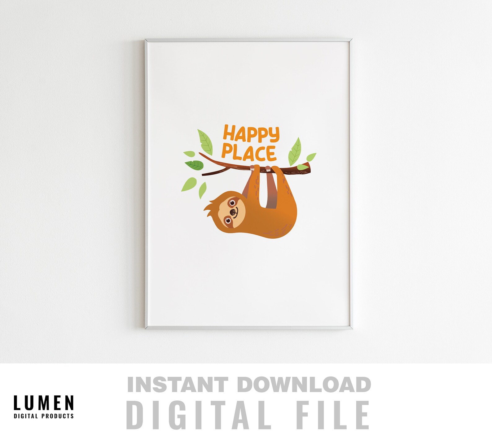 Set of 3 Cute Sloth Nursery Wall Art, Set of 3 Baby Sloth Printable ...