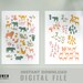 Animal Alphabet and Numbers Prints, Nursery Wall Art, PRINTABLE Wall ...