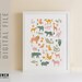 Cute Animal Alphabet Digital Download Poster, Instant Download ...