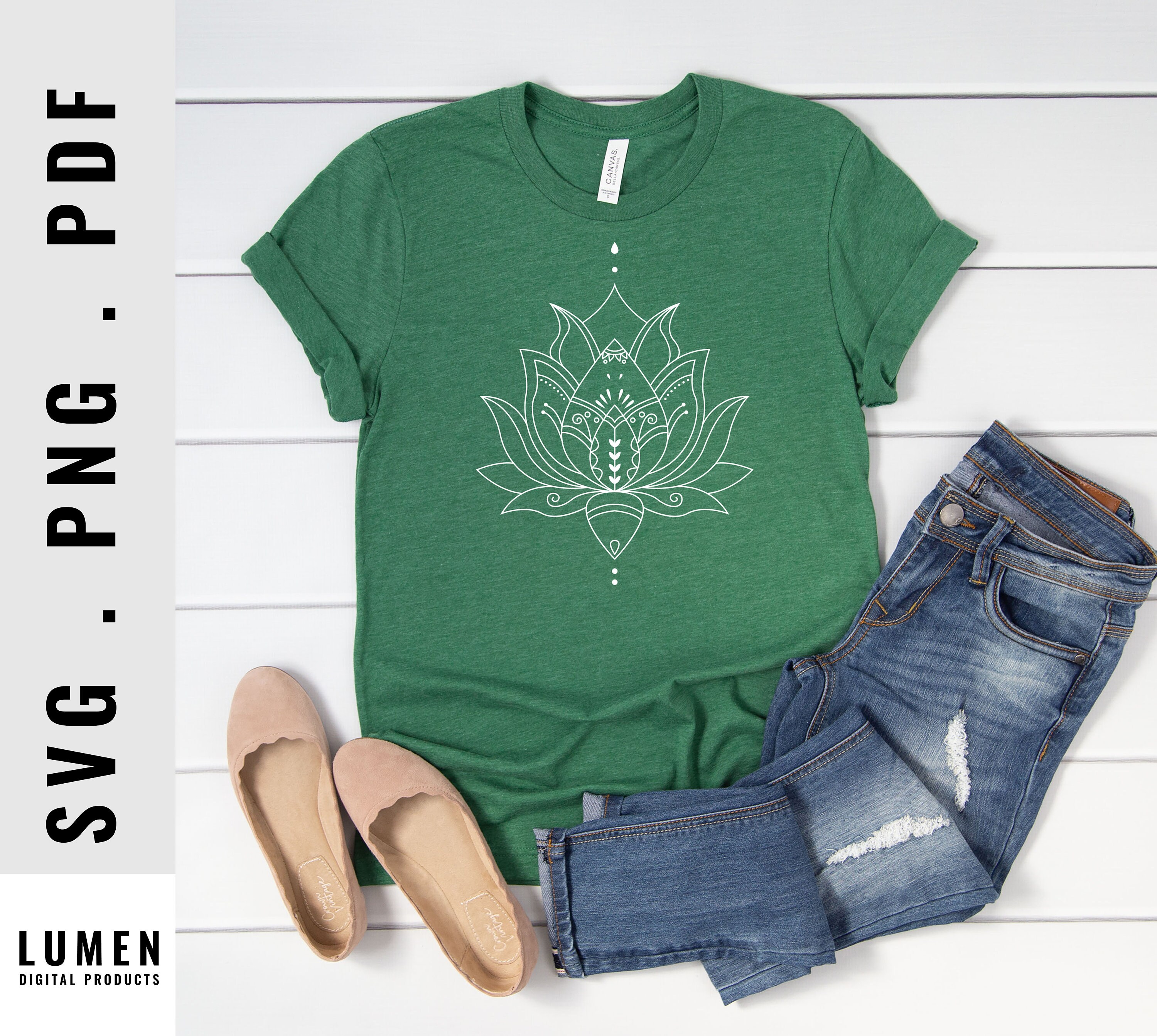 Lotus Sublimation Design, Lotus SVG, Lotus PNG, Lotus T-shirt Design ...