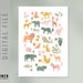 Cute Animal Alphabet Digital Download Poster, Instant Download ...