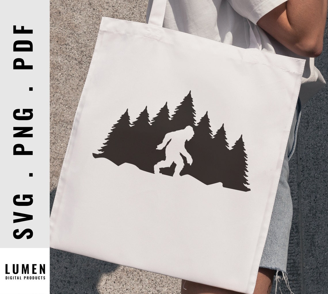 Yeti Svg, Sasquatch Svg, Big Foot Svg, Big Foot in the Forest Svg ...