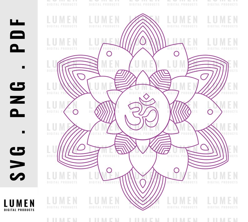 Om Symbol Lotus SVG Download, Yoga SVG, Meditation PNG, Lotus Digital File Download, Meditation ...