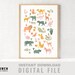 Cute Animal Alphabet Digital Download Poster, Instant Download ...