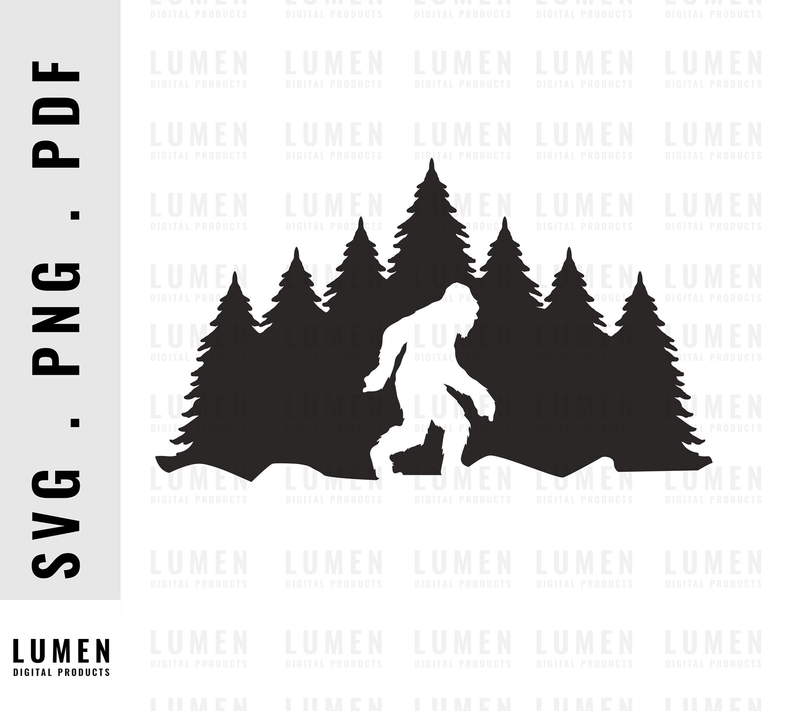 Yeti Svg, Sasquatch Svg, Big Foot Svg, Big Foot in the Forest Svg ...