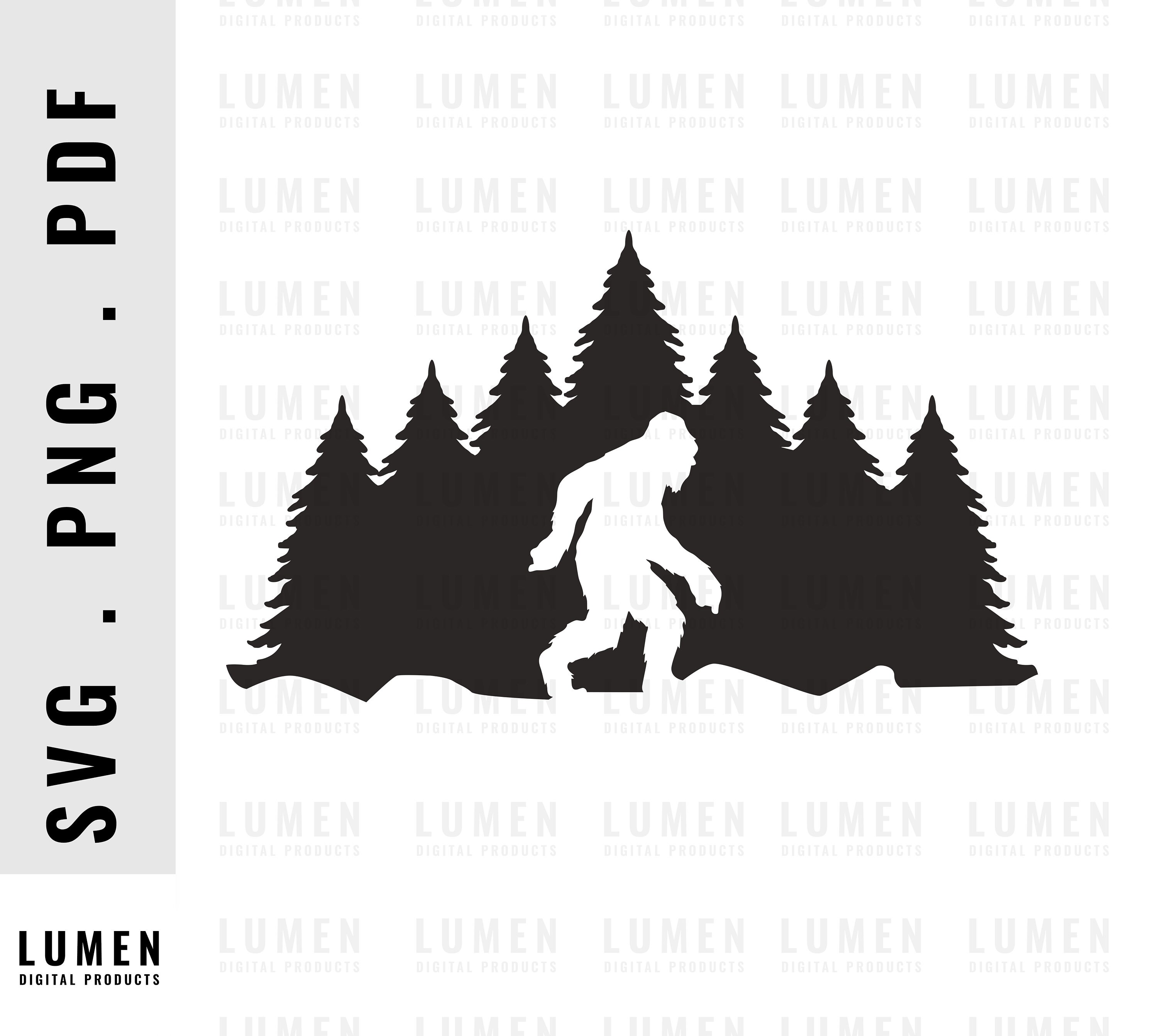 Yeti Svg, Sasquatch Svg, Big Foot Svg, Big Foot in the Forest Svg ...