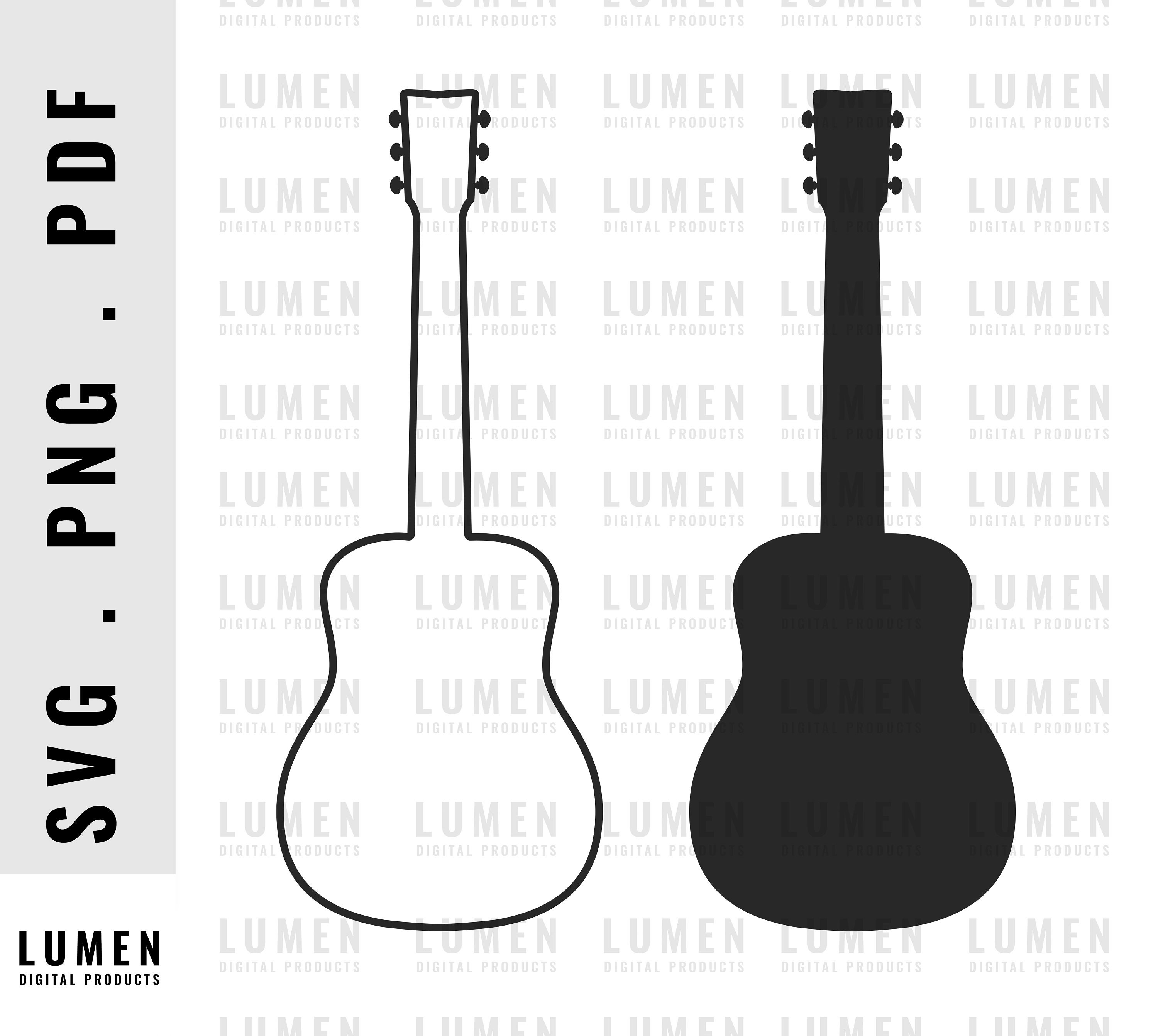 Guitar Svg Files, Classic Guitar Outline Clipart, Guitar Clipart ...