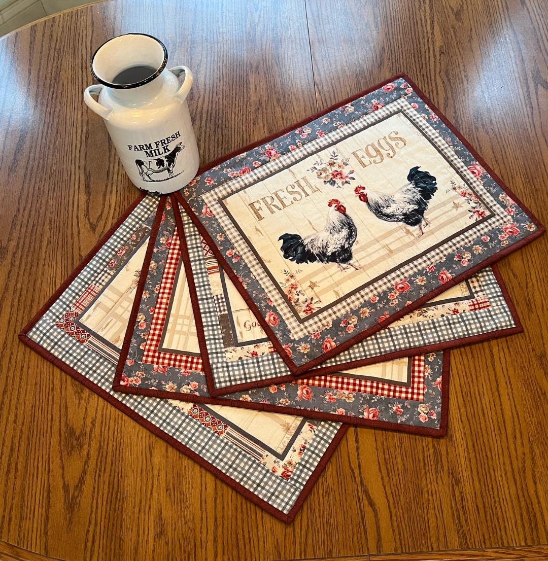 Chicken Handmade Placematsfarmhouse Decorhousewarming Gifttableware ...