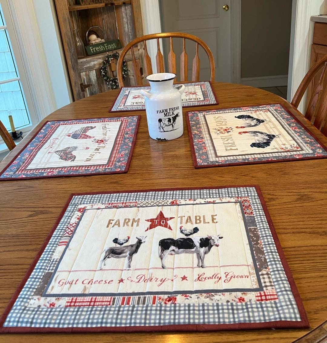 Chicken Handmade Placematsfarmhouse Decorhousewarming Gifttableware ...