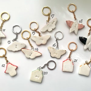 Handmade Magical Keychains Hand Painted Ceramic Charms Stainless Steel ...