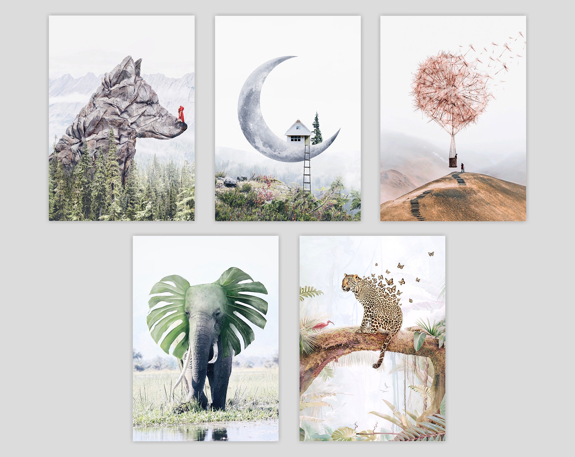 Magical World Poscard Set 5 Vertical Postcards Cute A6 - Etsy
