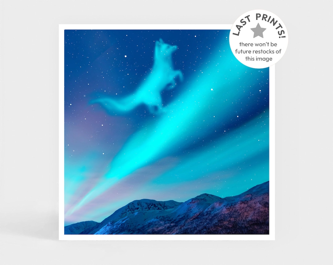 Art Print: Northern Fox • Northern Lights Wall Decor • Cute Gift - Etsy