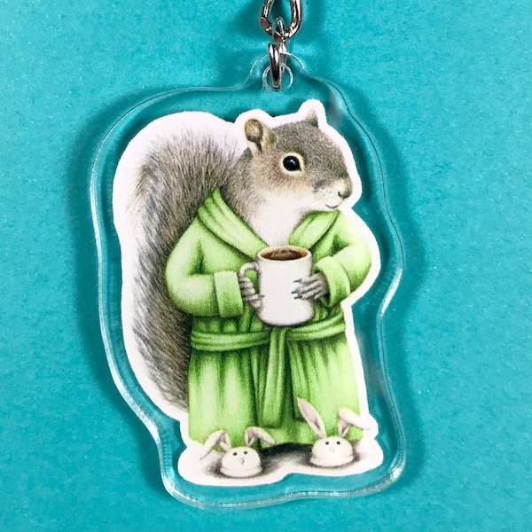 Squirrel Keychain - Etsy