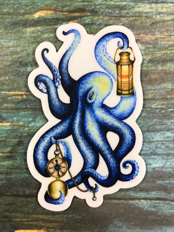 Octopus Sticker Waterproof for Water Bottle Nalgene Sticker | Etsy
