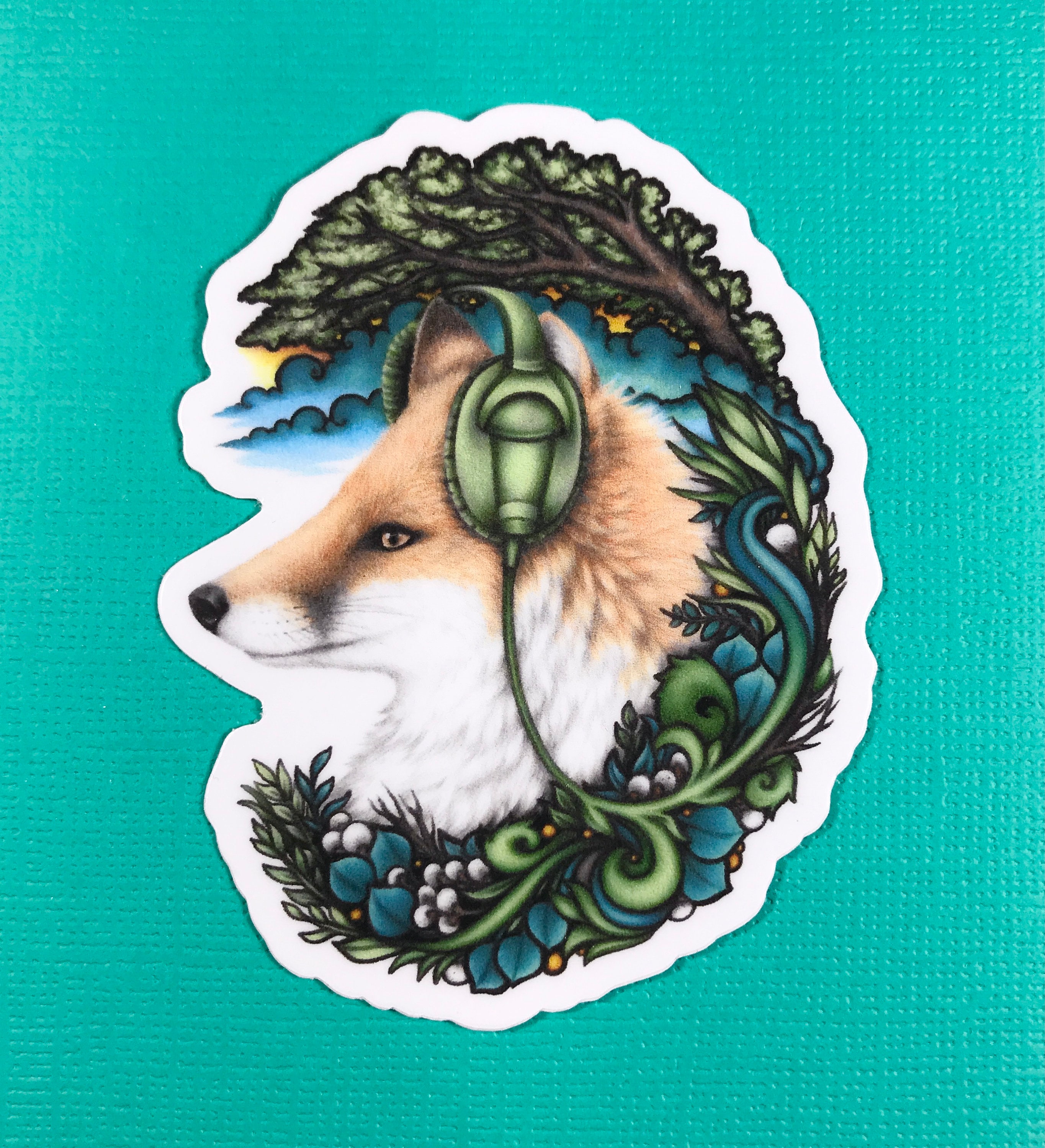 Fox and the Music Sticker Gift for Music Lover Animal Lover - Etsy
