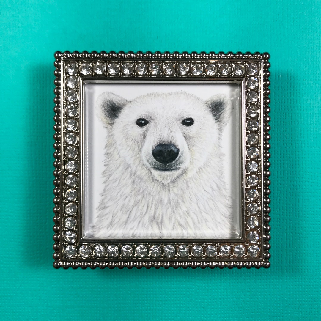 Itty Bitty Polar Bear Original Colored Pencil Drawing in a - Etsy