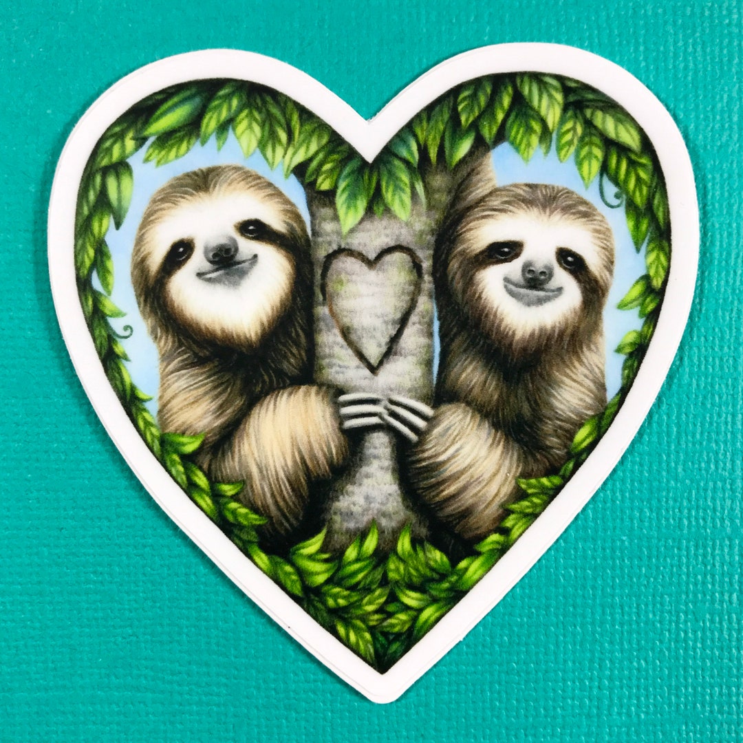 Sloth Love Sticker, Waterproof for Water Bottle, Laptop, Journal, Gift ...