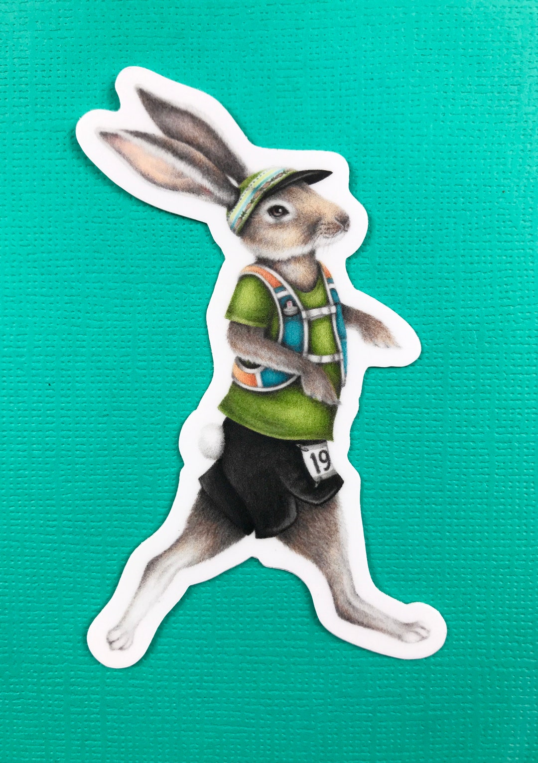 Run Rabbit Run Sticker, Water Bottle, Waterproof, Weatherproof, Funny ...