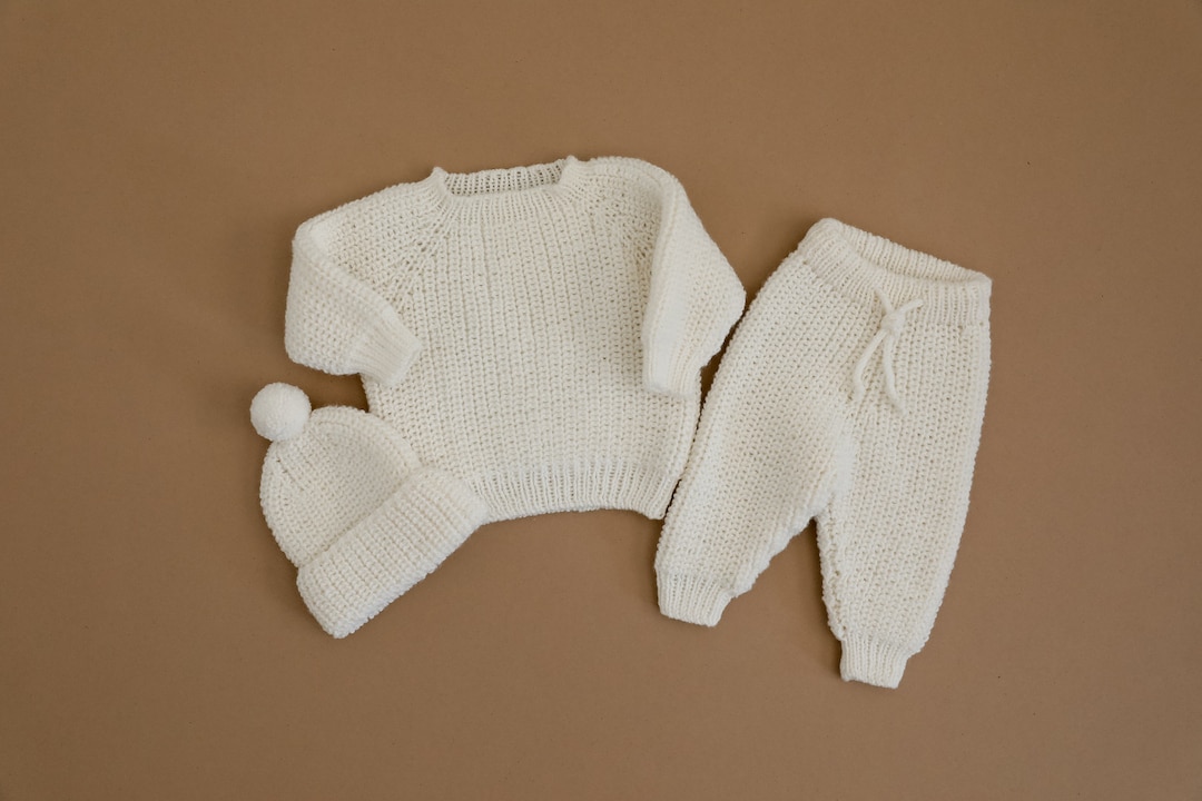 RTS Baby Boy Knit Outfit Newborn Photography Props Coming Home Outfit ...