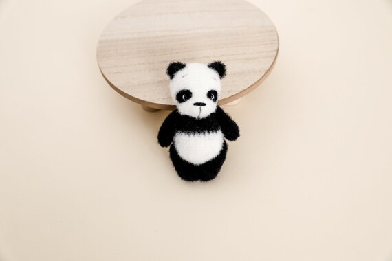 RTS Knitted Panda Bear Toy Newborn Photography Props Bear Props Newborn Panda Posing Toys Etsy