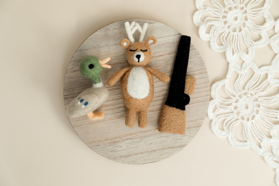 MADE TO ORDER Newborn Felted Hunting Set Felted Stuffy Toys Newborn ...